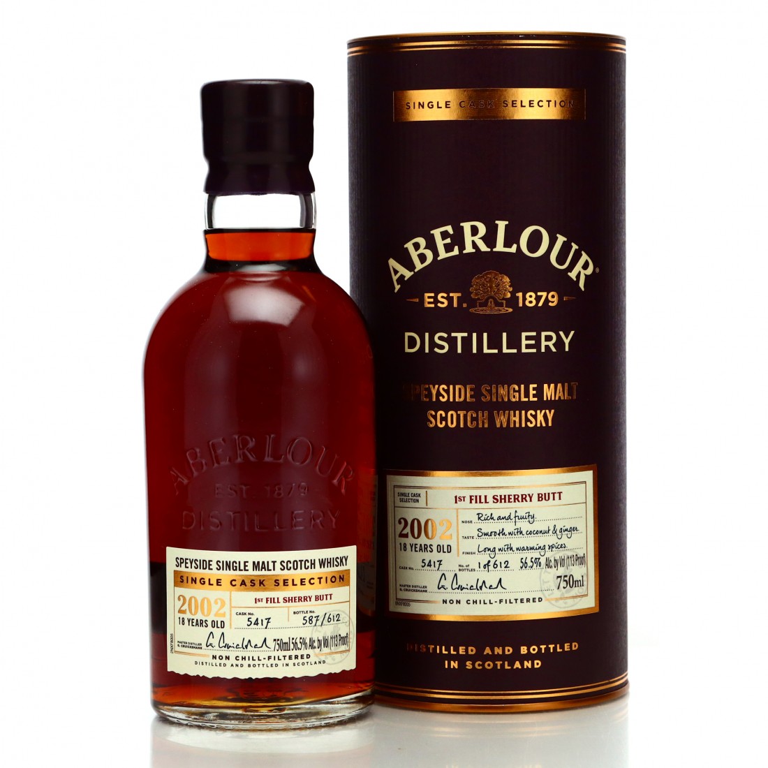 Aberlour 2002 Single Sherry Cask 18 Year Old #5417 75cl / US Import ...