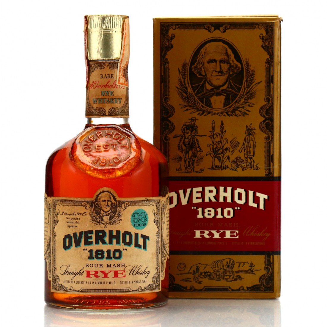 Overholt '1810' Straight Rye Whiskey 1974 / Giovinetti Import | Whisky ...