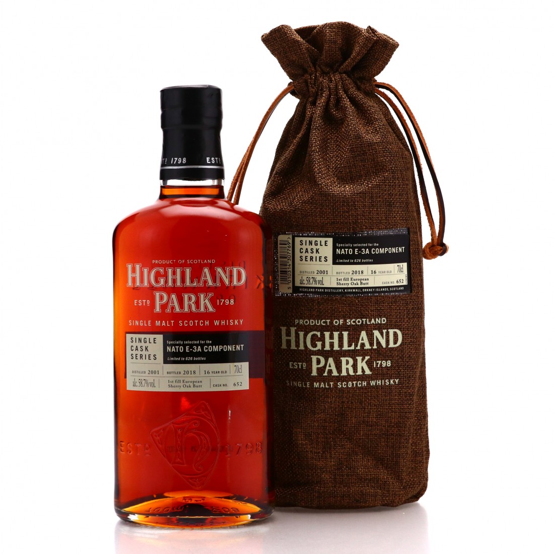 Highland Park 2001 Single Sherry Cask 16 Year Old #652 / NATO E-3A ...
