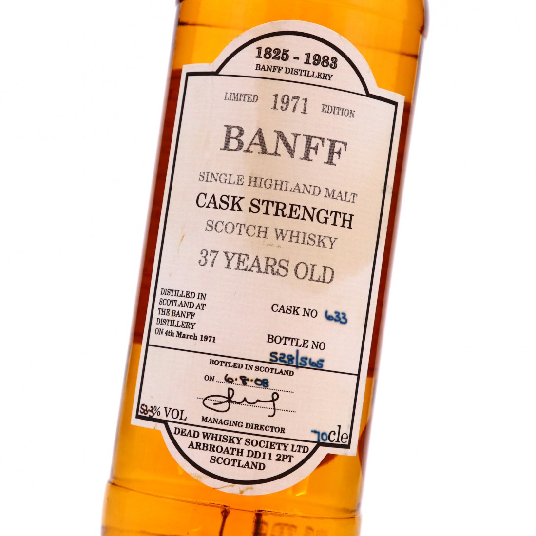 Banff 1971 Dead Whisky Society 37 Year Old | Whisky Auctioneer