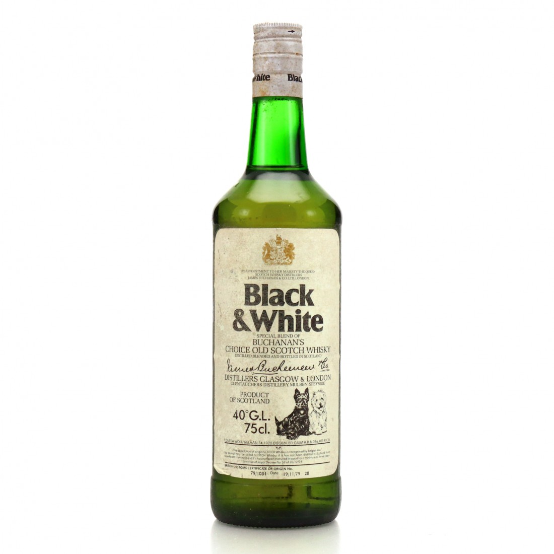 Black and White Scotch Whisky 1979 / Belgium Import | Whisky Auctioneer