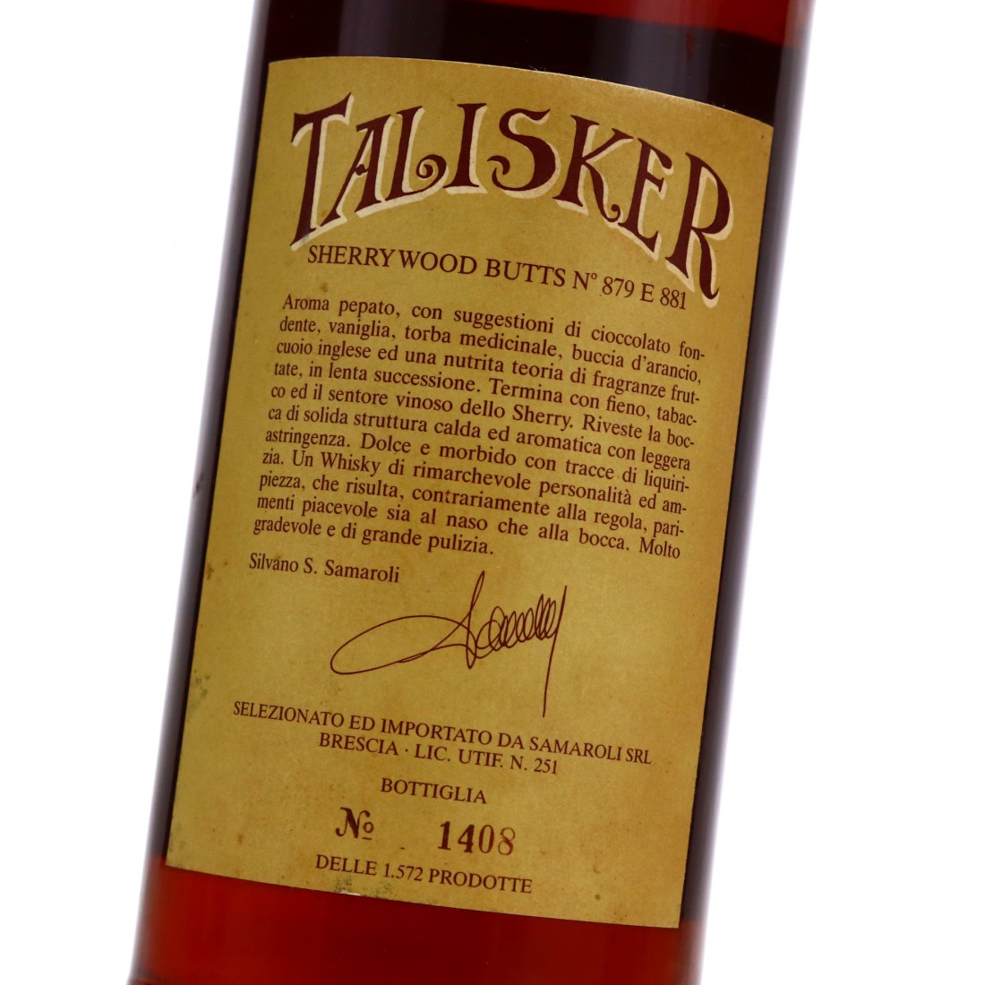 Talisker 1978 Samaroli Sherry Wood / Curved Distillery Label | Whisky ...