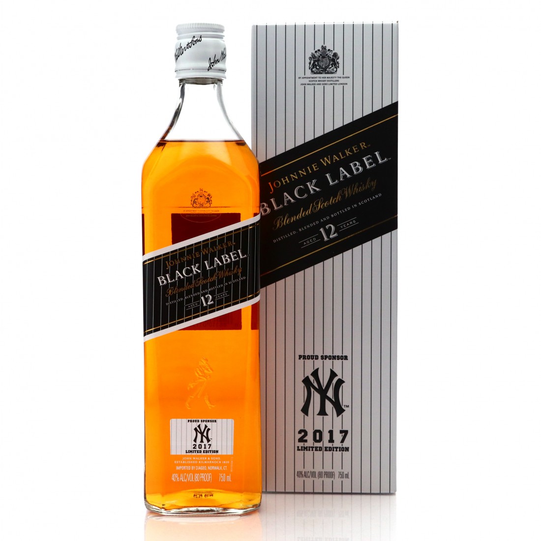 Johnnie Walker Black Label 12 Year Old 75cl / New York Yankees 2017 ...