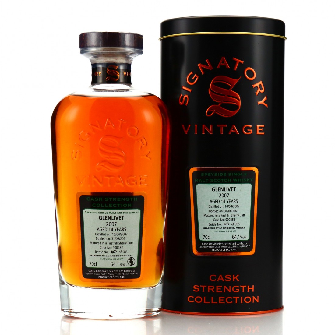 Glenlivet 2007 Signatory Vintage 14 Year Old Cask Strength | Whisky Auctioneer