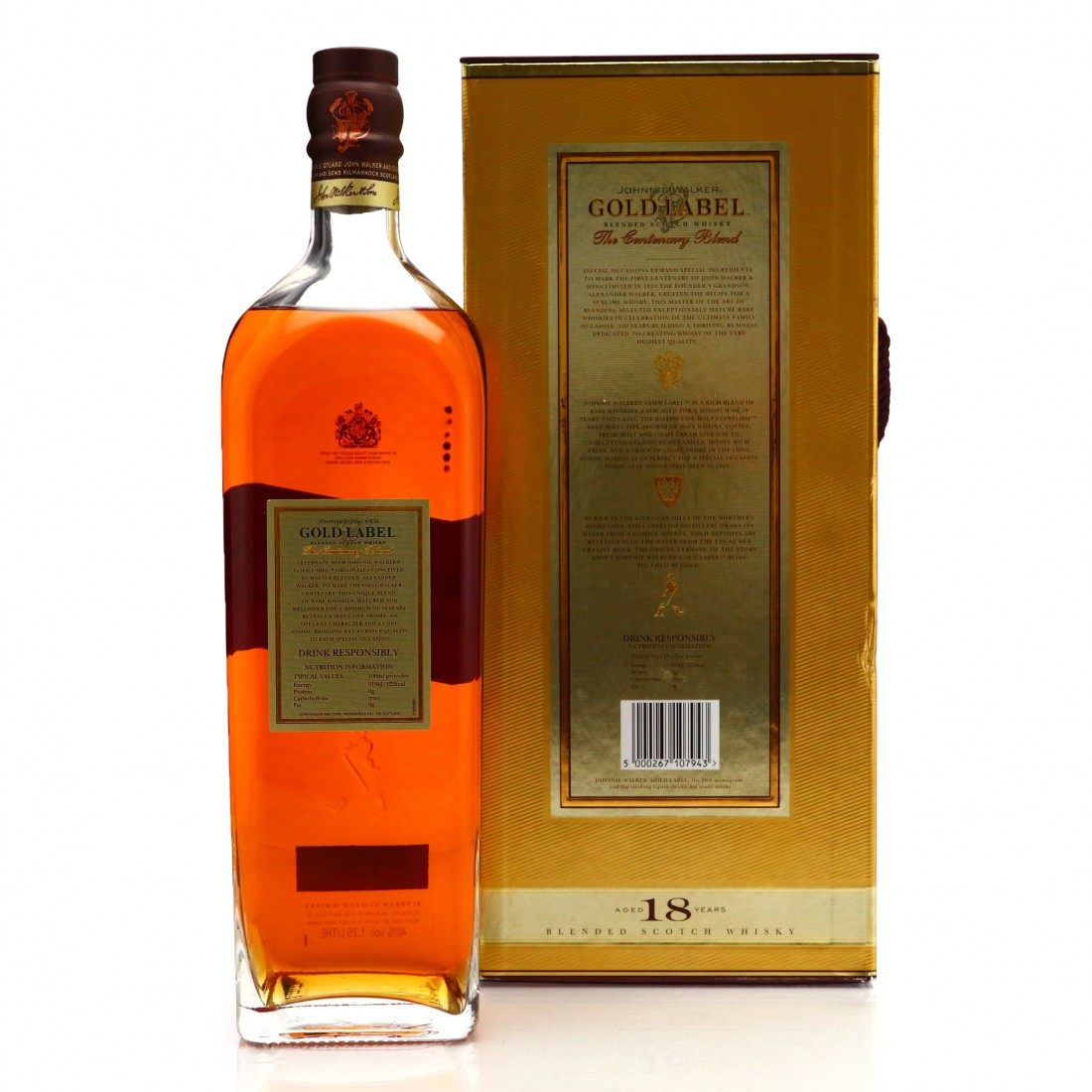Johnnie Walker Gold Label 18 Year Old 1.75 Litre / Centenary Blend ...