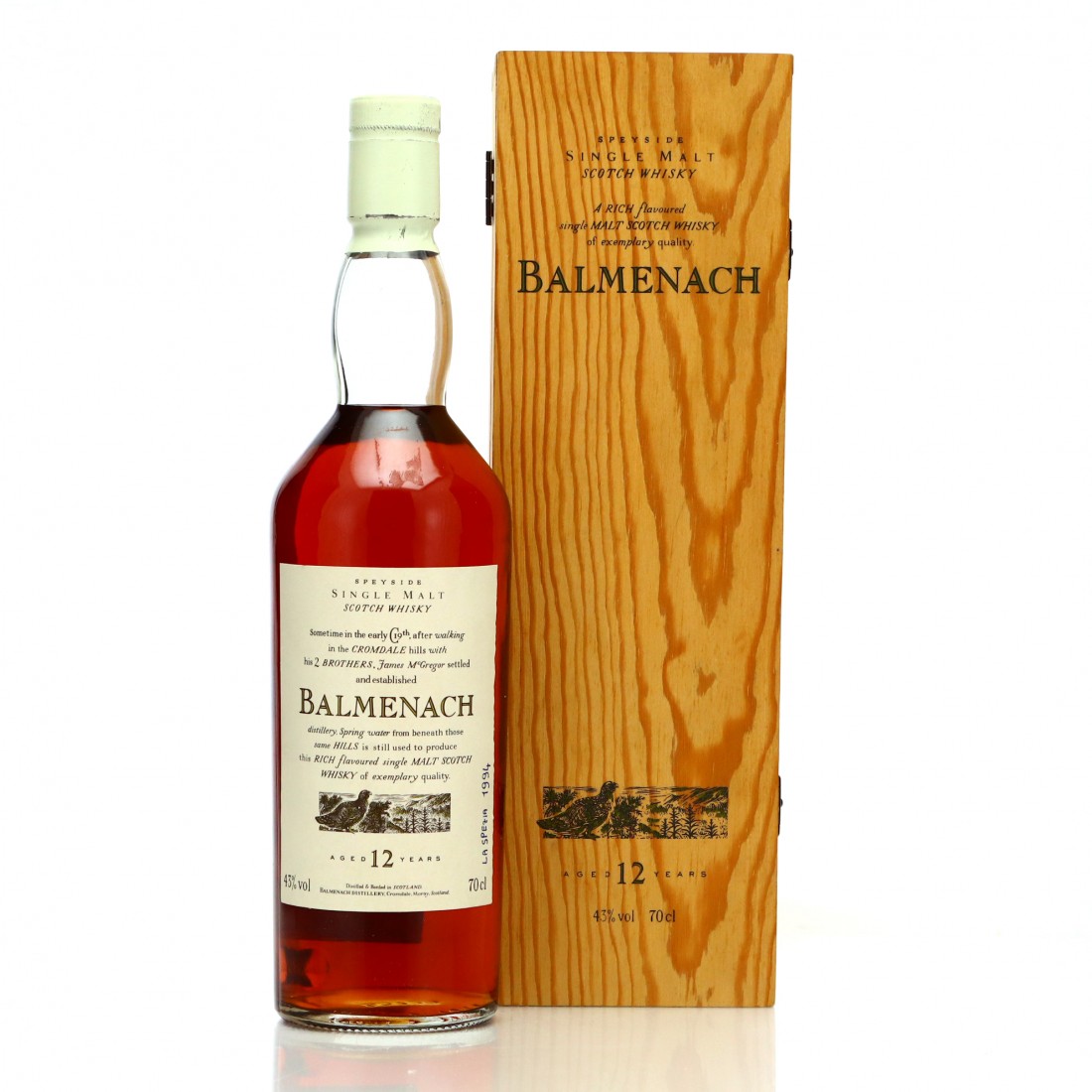 Balmenach 12 Year Old Flora and Fauna White Cap / Wooden Box | Whisky ...