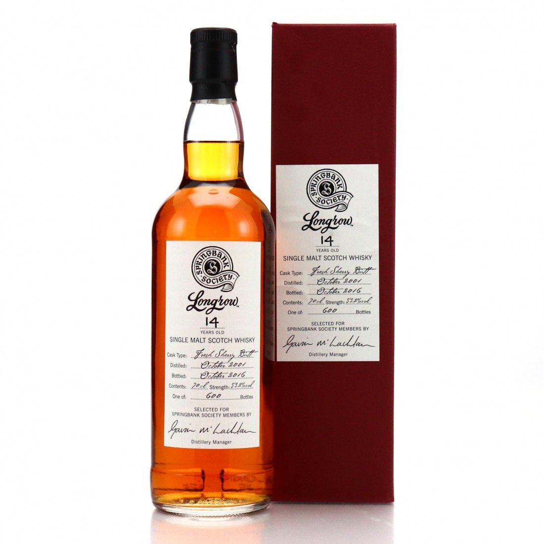 Longrow 2001 Springbank Society 14 Year Old / Fresh Sherry Butt ...