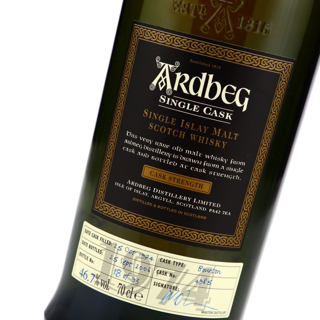Ardbeg 1974 Single Bourbon Cask #4985 | Whisky Auctioneer