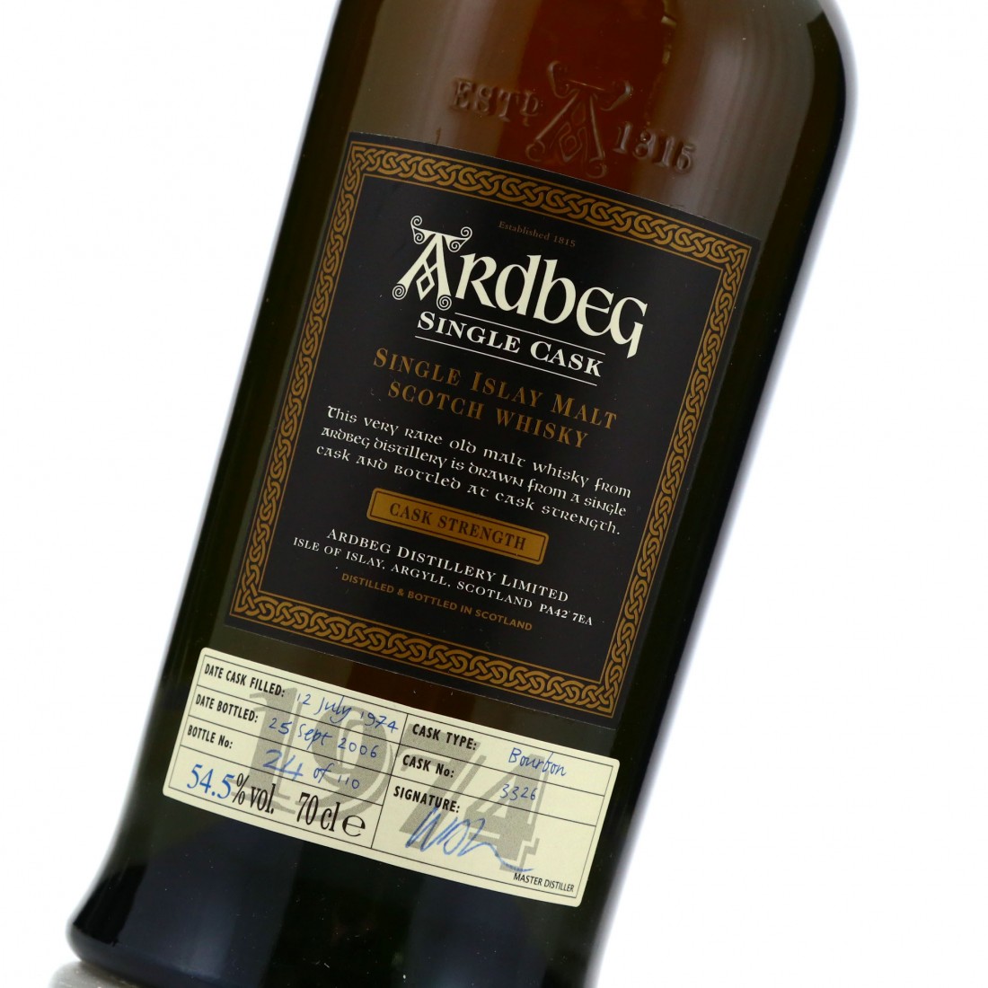 Ardbeg 1974 Single Bourbon Cask #3326 | Whisky Auctioneer