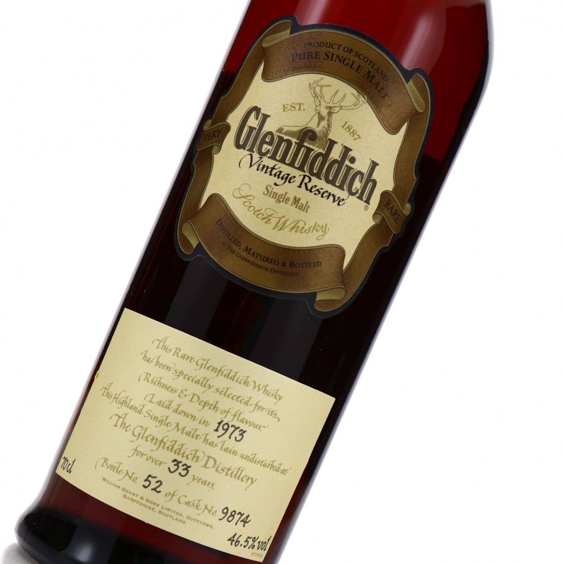 Glenfiddich 1973 Vintage Reserve 33 Year Old #9874 | Whisky Auctioneer
