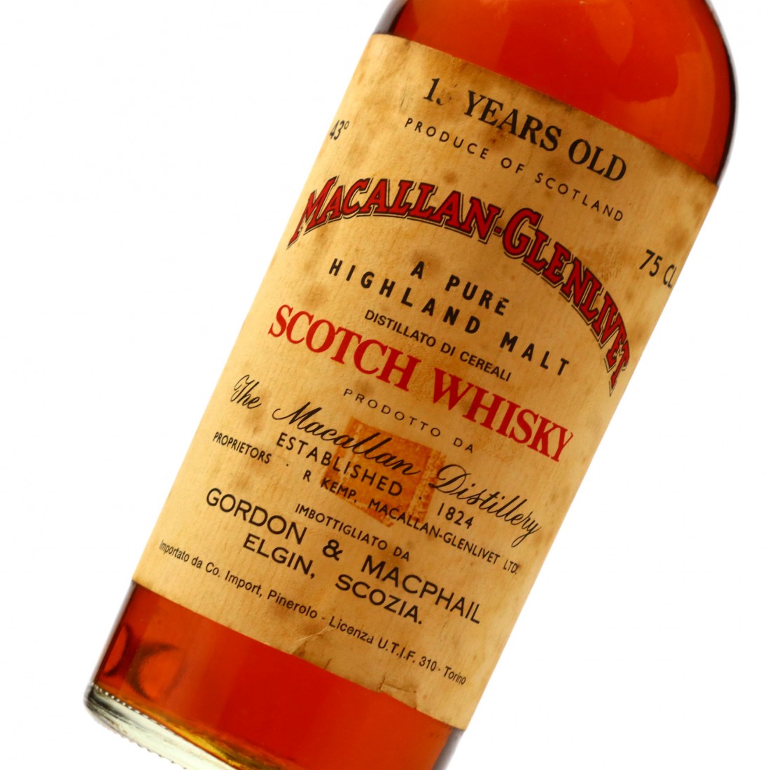Macallan 15 Year Old Gordon and MacPhail 1970s / Co. Pinerolo Import ...
