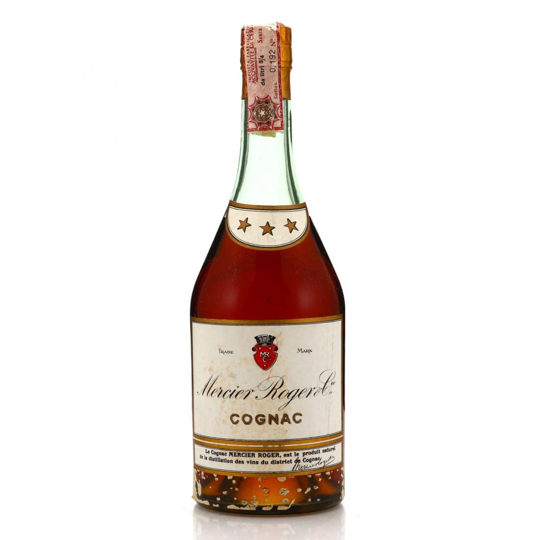 Mercier Roger 3 Star Cognac 1960s | Whisky Auctioneer