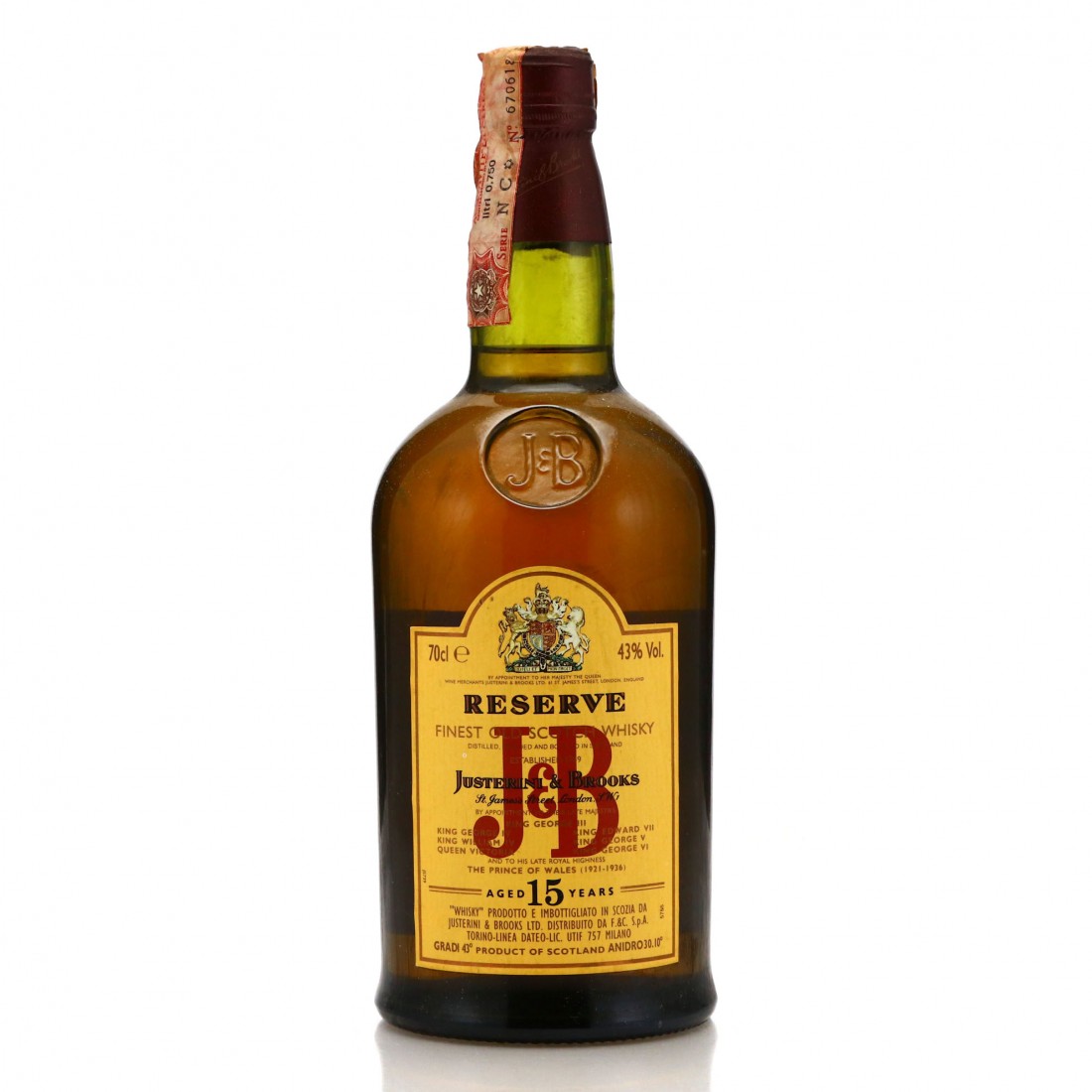 J&B 15 Year Old Reserve 1990s | Whisky Auctioneer
