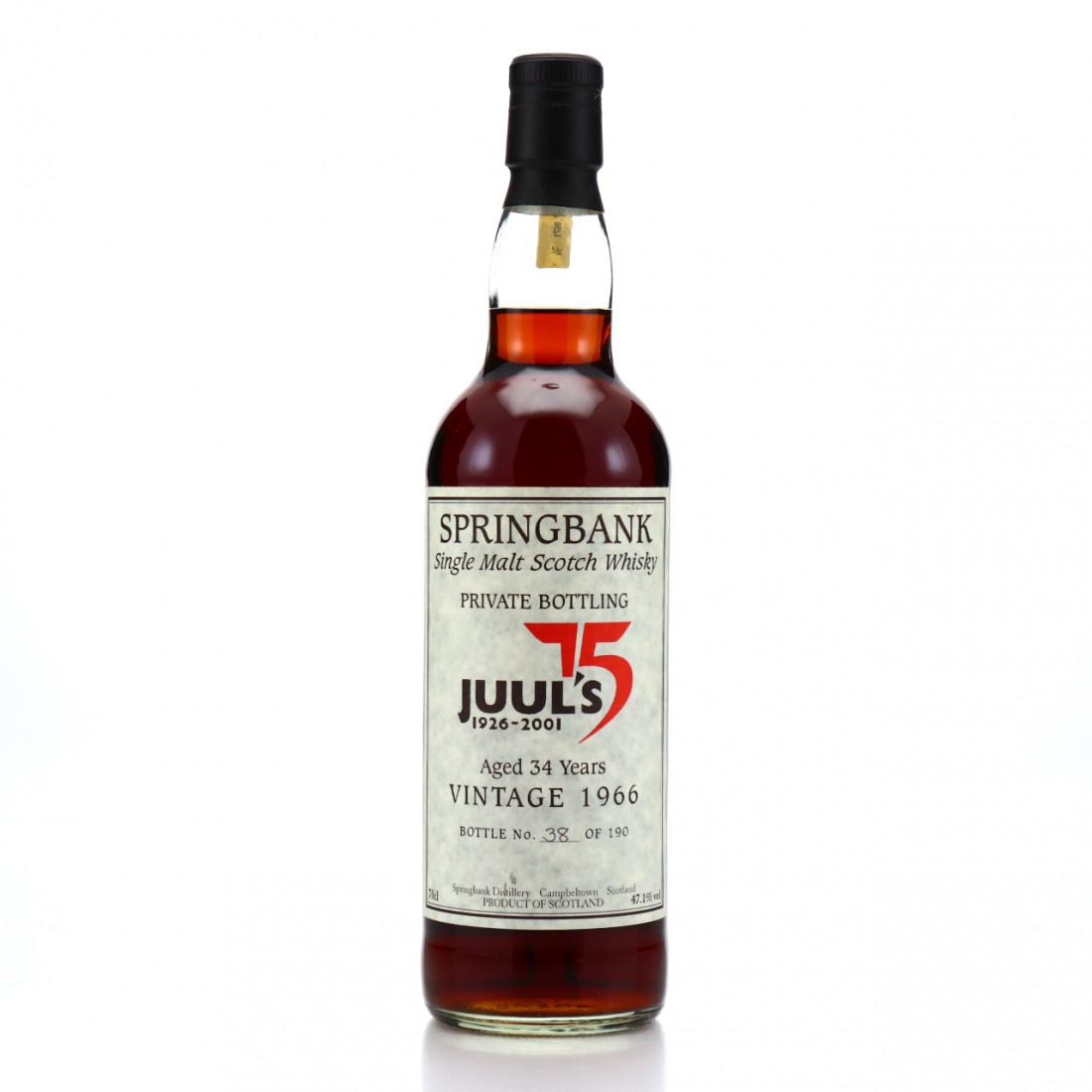 Springbank 1966 Private Cask 34 Year Old / Juul's 75th Anniversary ...
