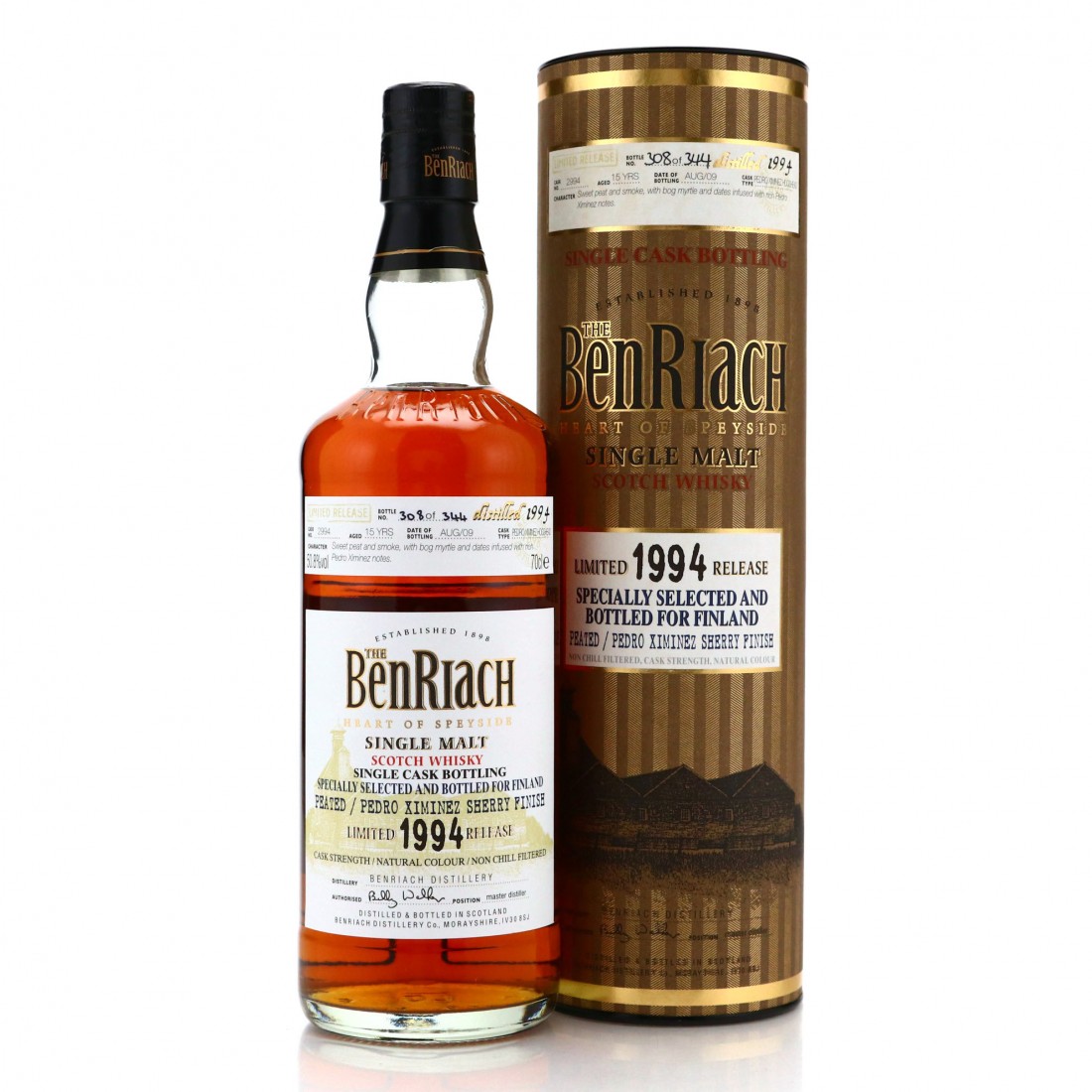 Benriach 1994 Single Cask #2994 15 Years Old / Peated PX Finish ...