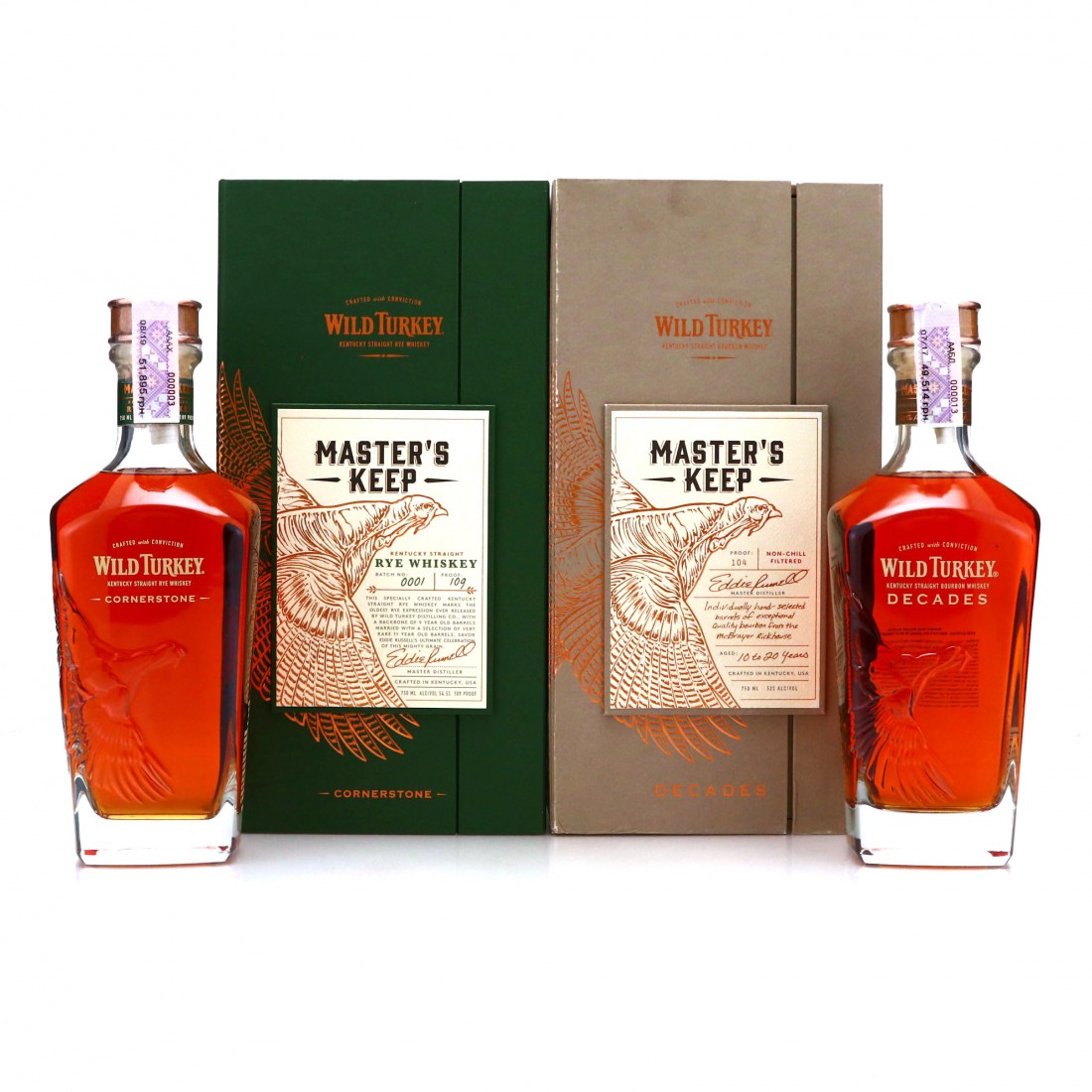 Wild Turkey Old Master's Keep Cornerstone Rye & Decades Bourbon Batch ...