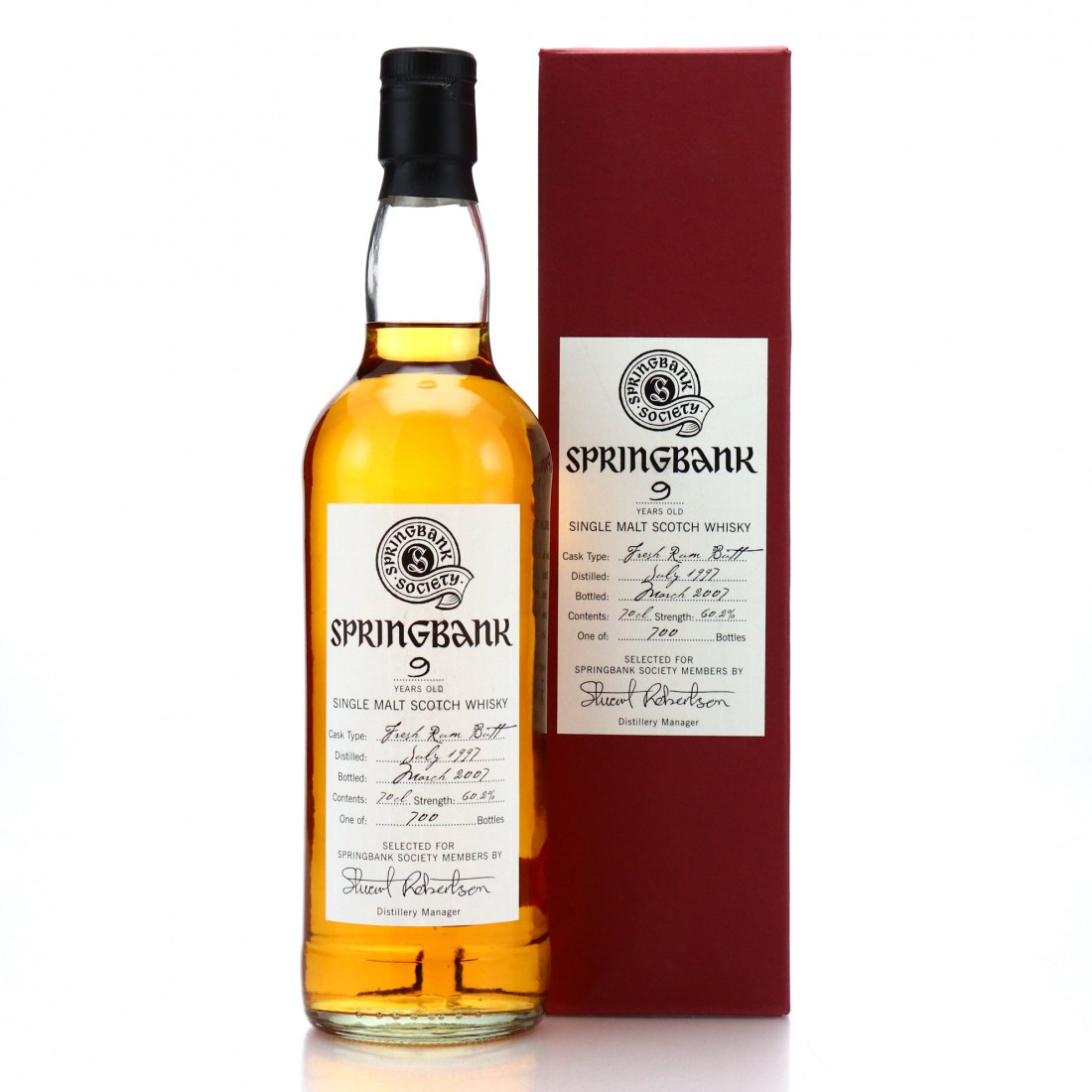 Springbank 1997 Springbank Society 9 Year Old / Fresh Rum Butt | Whisky ...