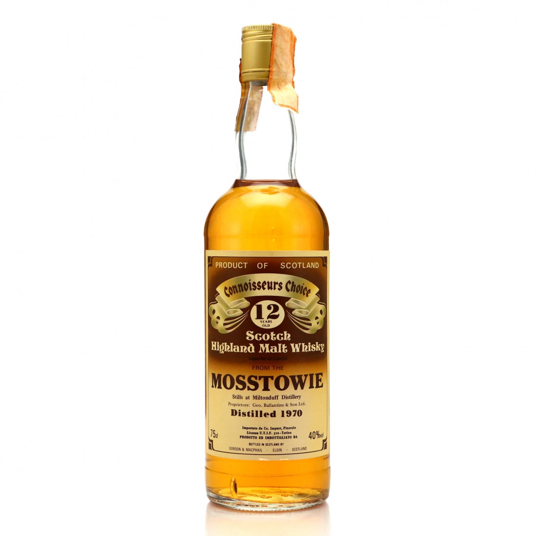 Mosstowie 1970 Gordon and MacPhail 12 Year Old / Co. Pinerolo Import ...