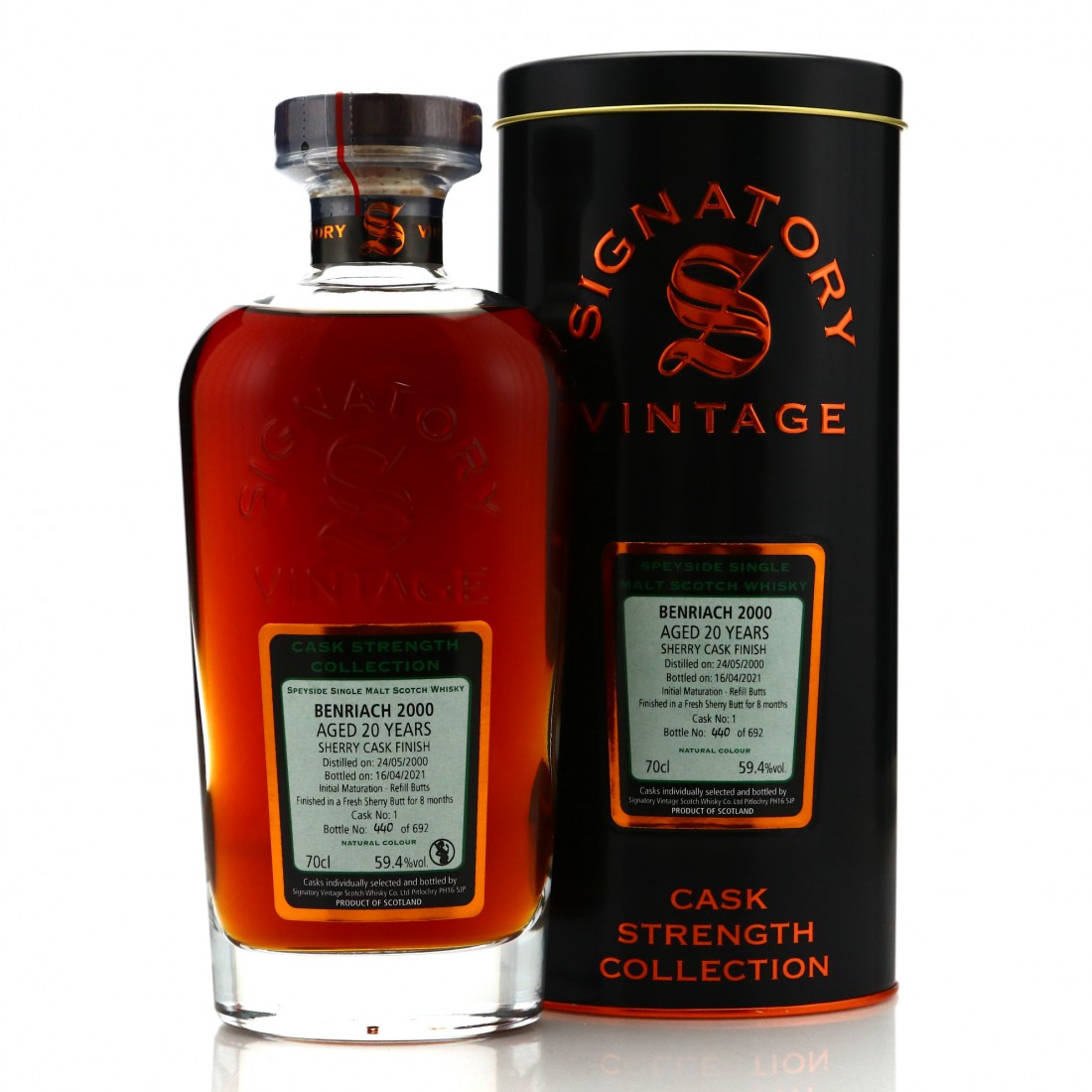 Benriach 2000 Signatory Vintage 20 Year Old Cask Strength | Whisky ...