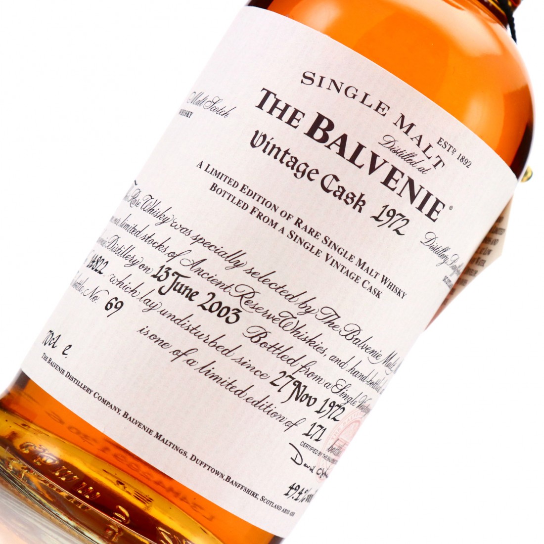 Balvenie 1972 Vintage Cask #14822 | Whisky Auctioneer