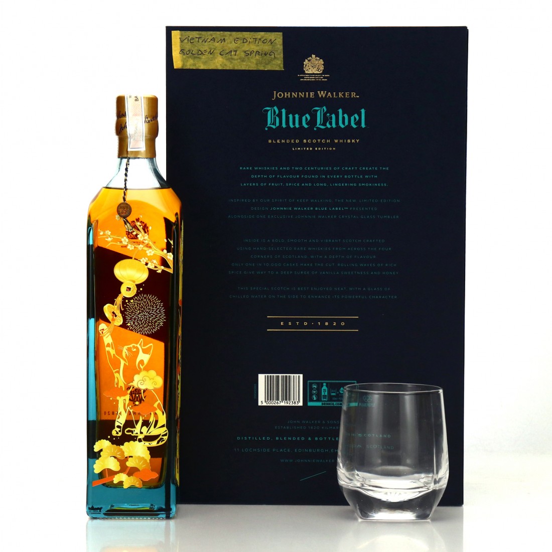Johnnie Walker Blue Label Gift Pack 75cl / Happy New Year Golden Cat ...