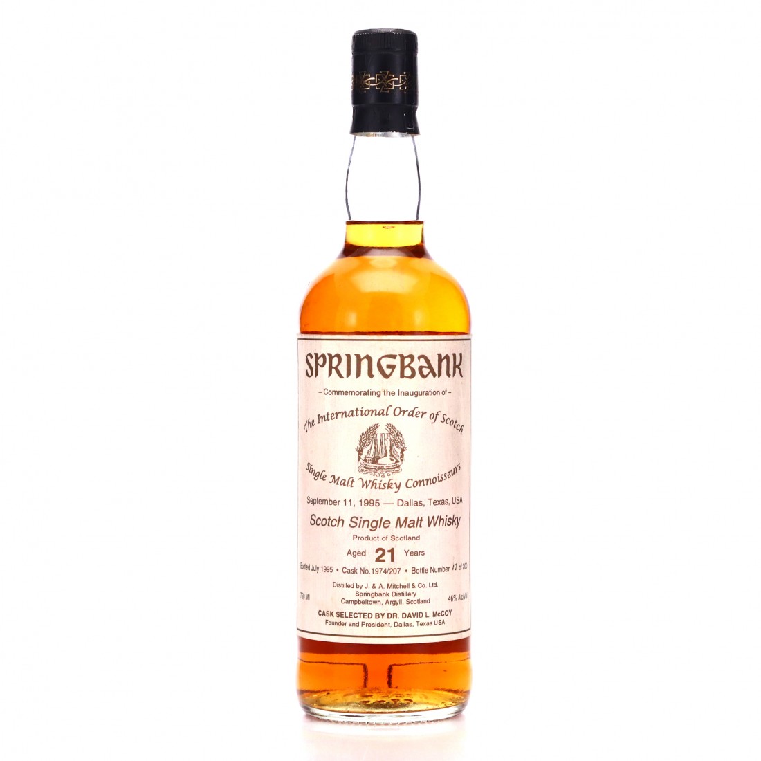 Springbank 1974 Single Cask 21 Year Old #207 75cl / International Order ...