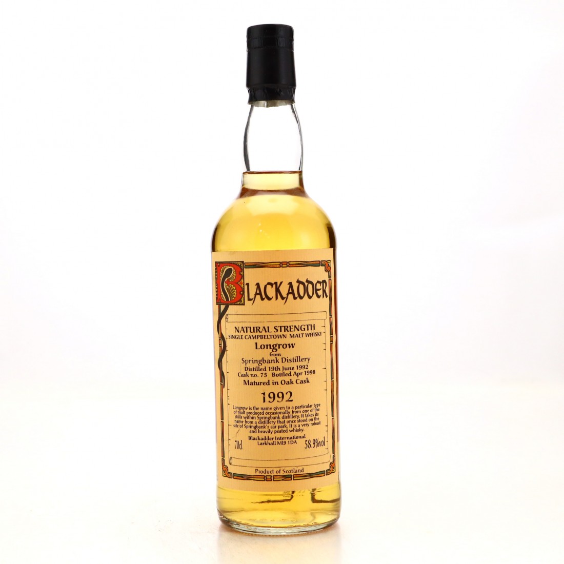 Longrow 1992 Blackadder Natural Strength | Whisky Auctioneer