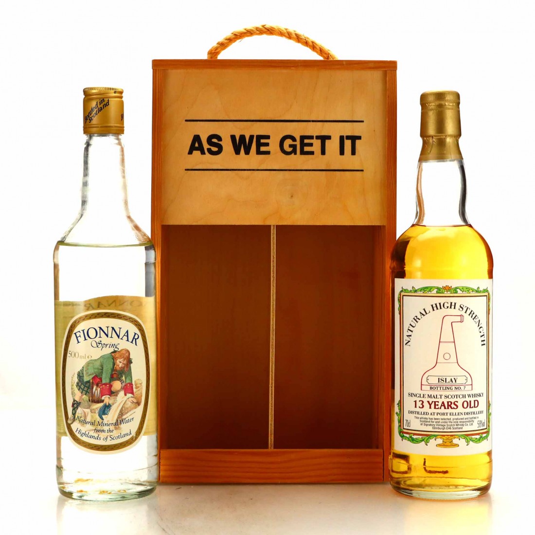 Port Ellen 13 Year Old Signatory Vintage Natural High Strength Gift Pack / Islay Bottling No.7 ...