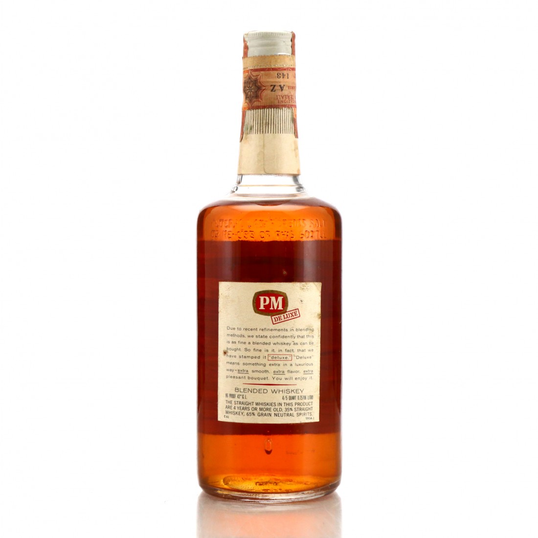 PM 4 Year Old de Luxe Blended Whiskey 1963 | Whisky Auctioneer