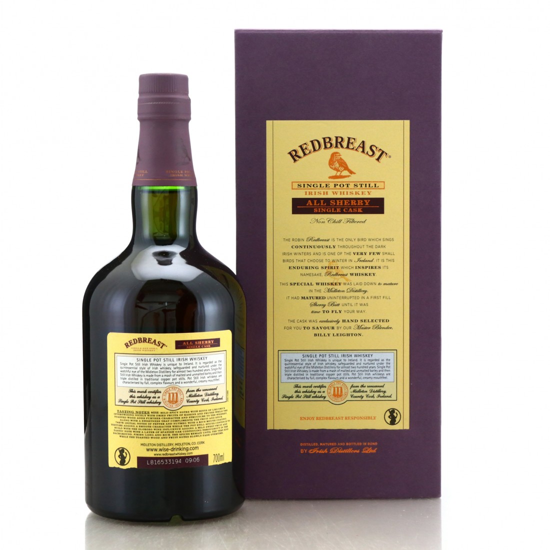 Redbreast 1998 All Sherry Single Cask #43231 / Irish Whiskey Collection ...