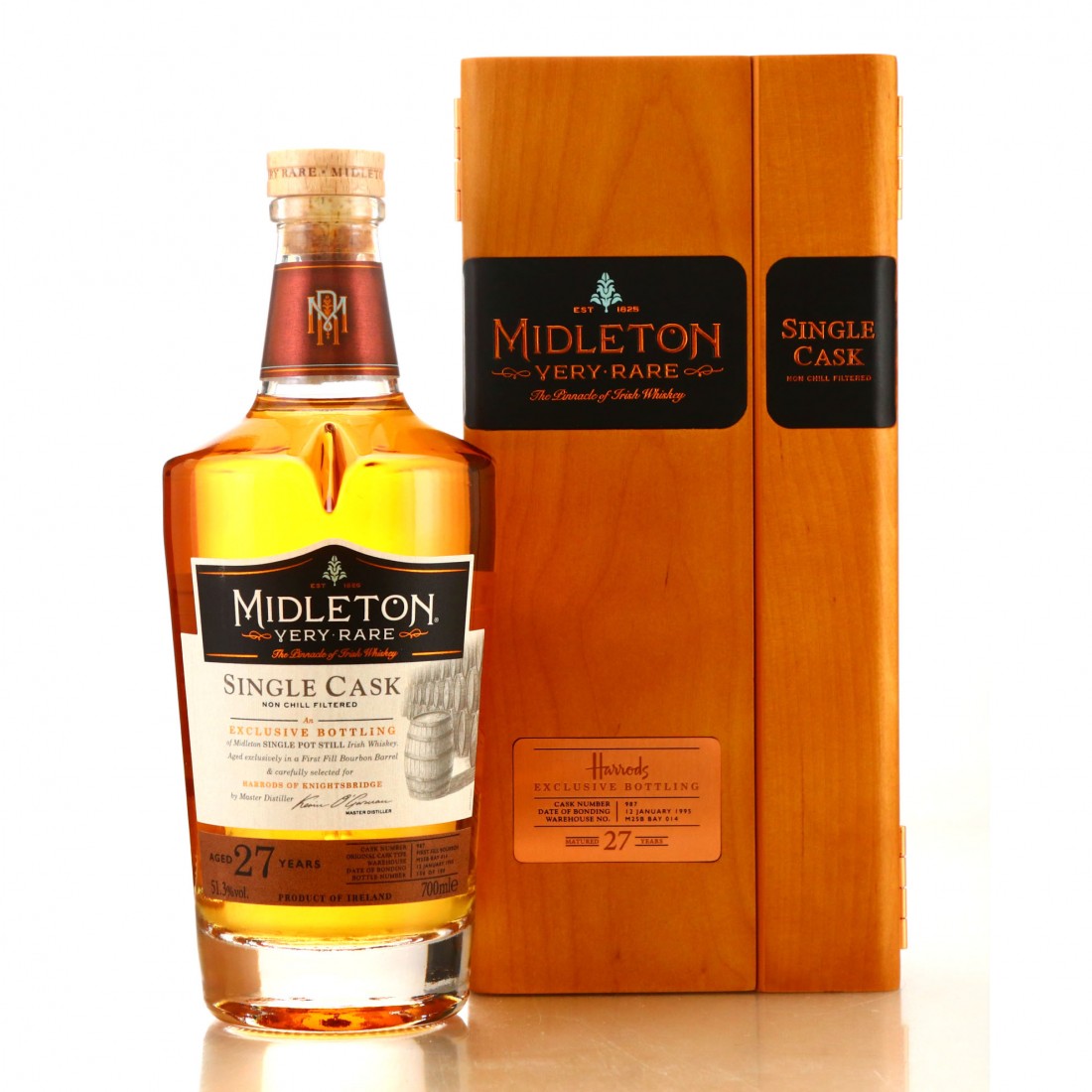 Midleton 1995 Single Bourbon Cask 27 Year Old #987 / Harrods | Whisky ...