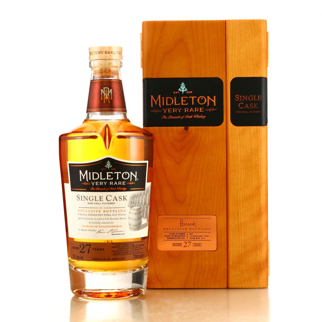 Midleton 1995 Single Bourbon Cask 27 Year Old #987 / Harrods | Whisky ...