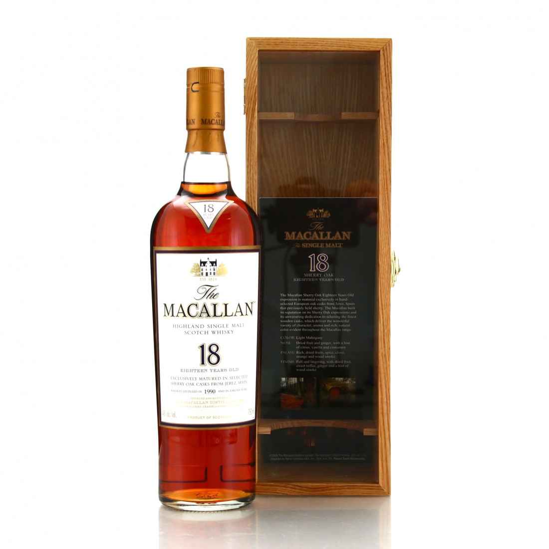Macallan 1990 18 Year Old 75cl / US Import - Wooden Box | Whisky Auctioneer