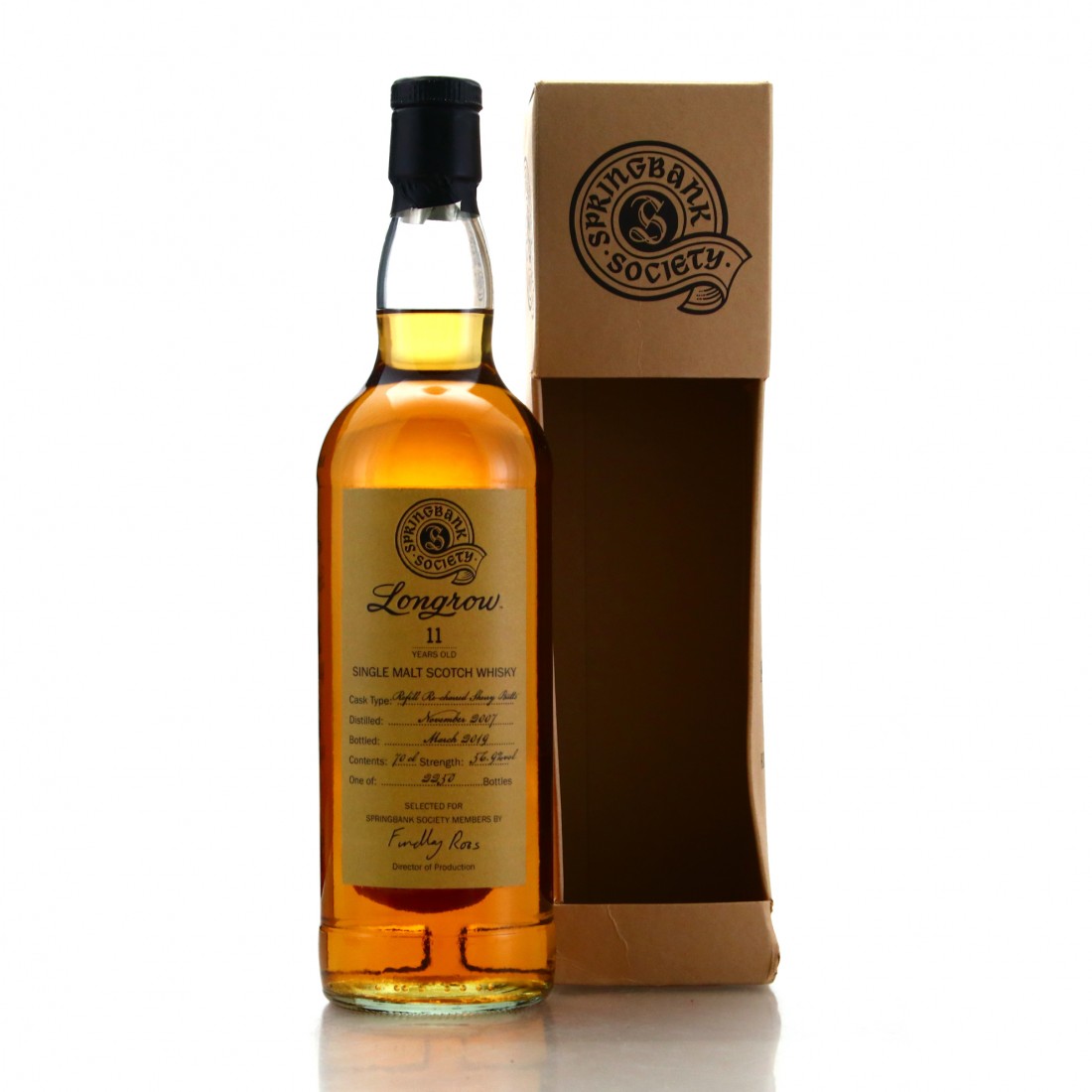 Longrow 2007 Springbank Society 11 Year Old / Refill Re-charred Sherry ...