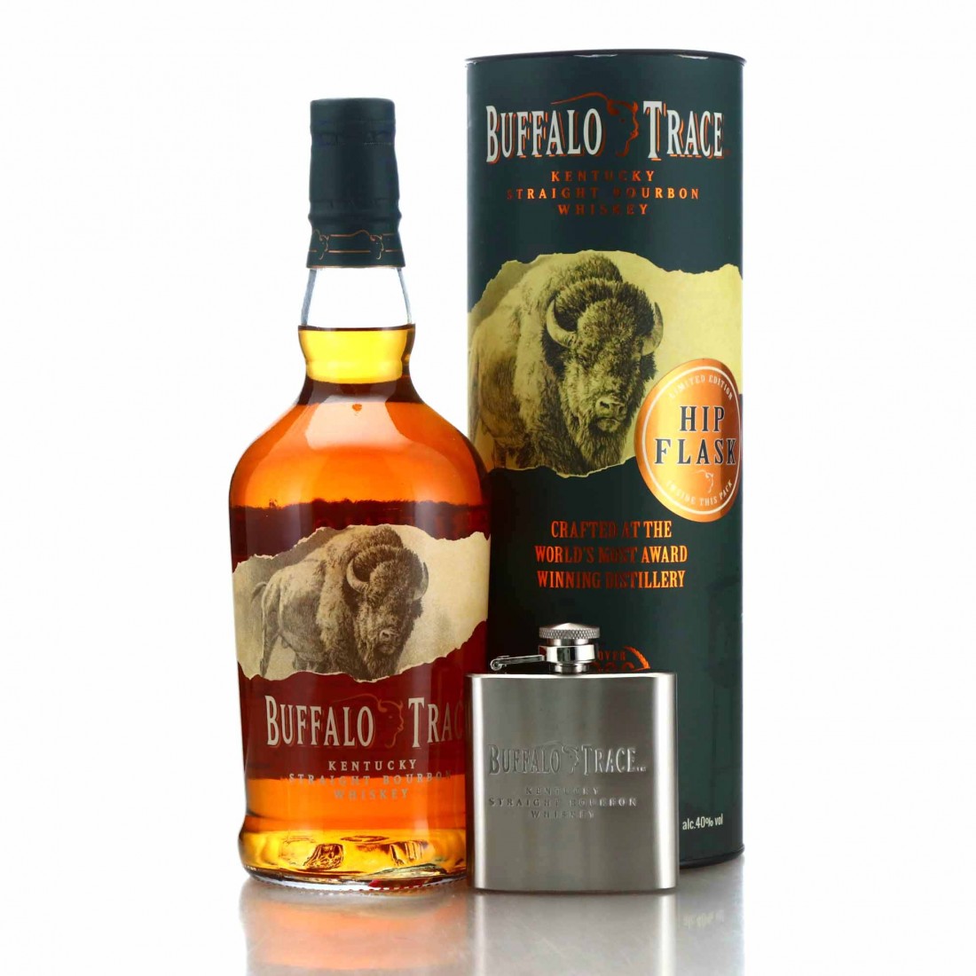 Buffalo Trace Kentucky Straight Bourbon 80 Proof 70cl / Hip Flask ...