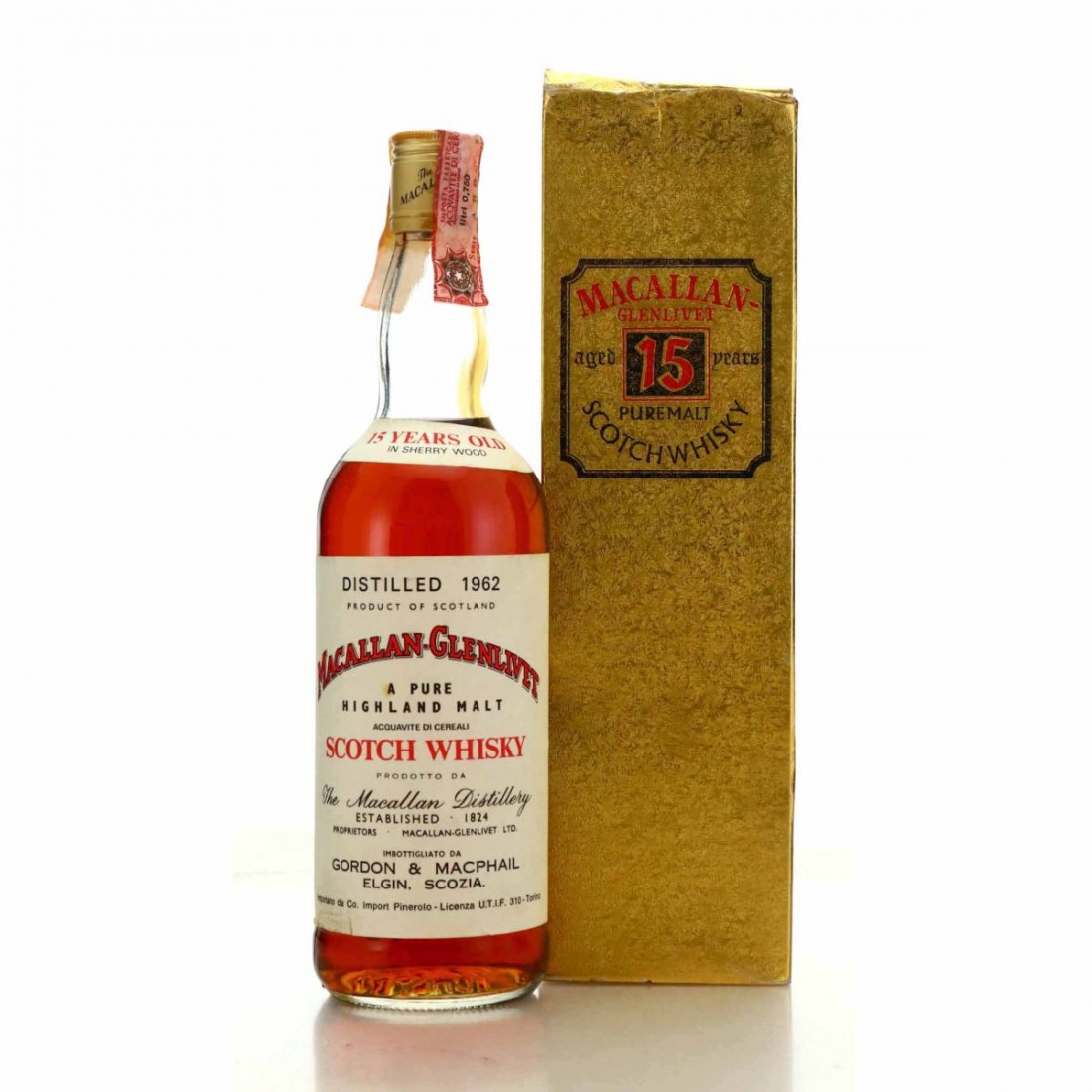 Macallan 1962 Gordon and MacPhail 15 Year Old / Co. Pinerolo Import ...