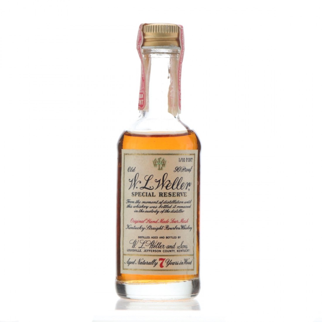 Old W.L. Weller 7 Year Old Special Reserve Miniature 1970s / Stitzel ...