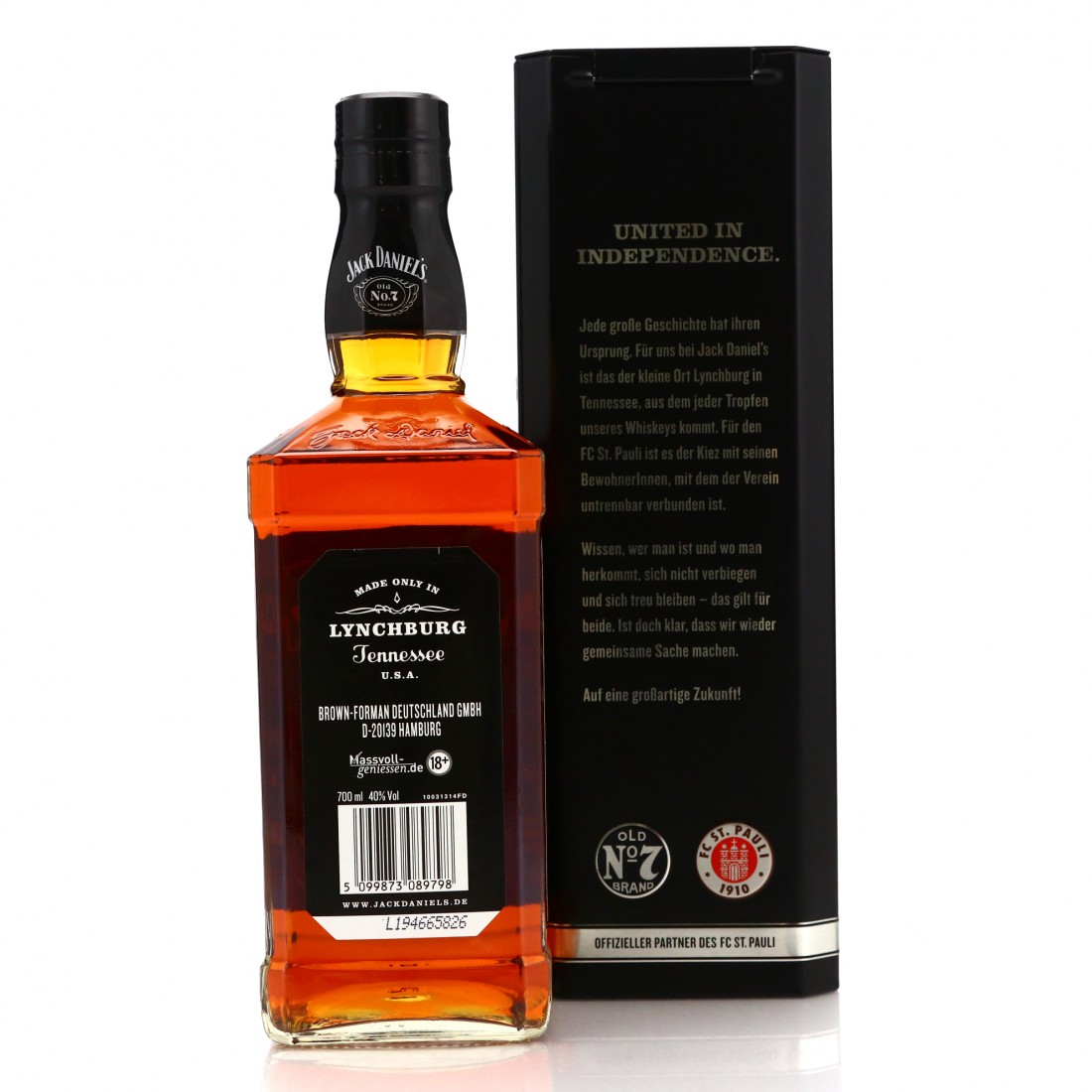 Jack Daniel's Old No.7 Brand 80 Proof 70cl / FC St. Pauli | Whisky ...