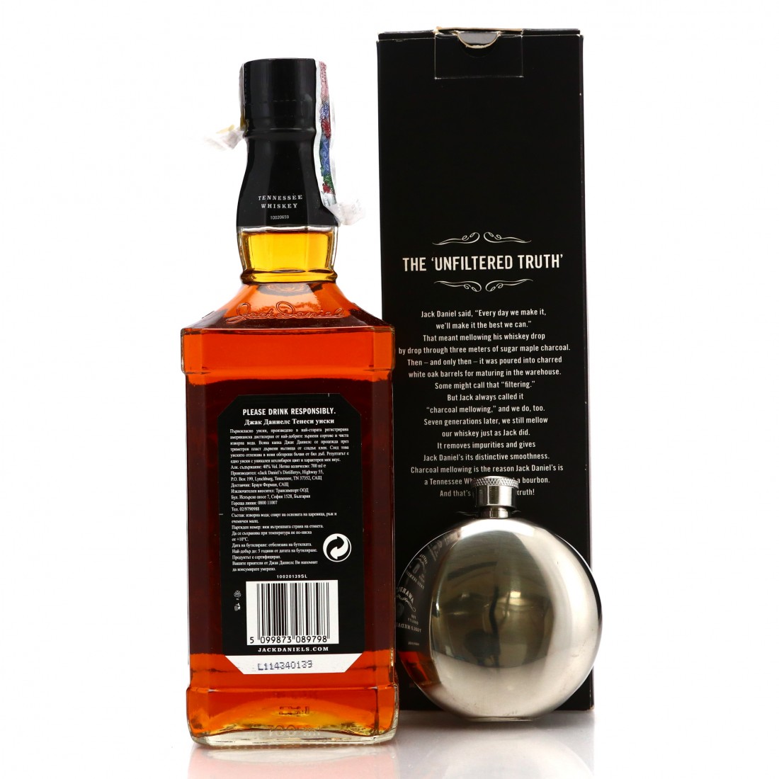 Jack Daniel's Old No.7 Brand 80 Proof Hipflask Gift Pack 70cl | Whisky ...