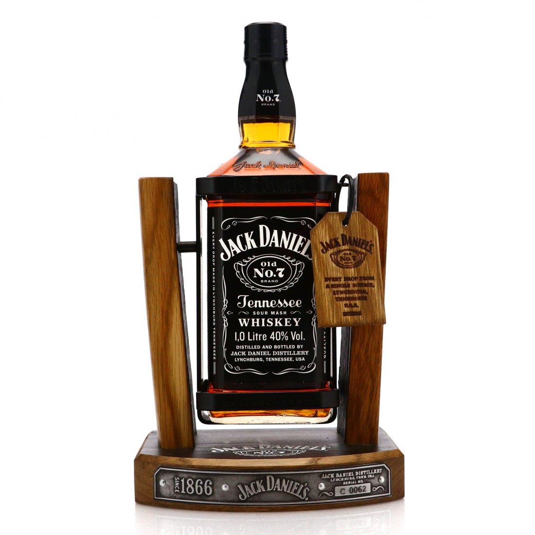 Jack Daniel's Old No.7 Brand 80 Proof 1 Litre / includes Pouring Cradle ...
