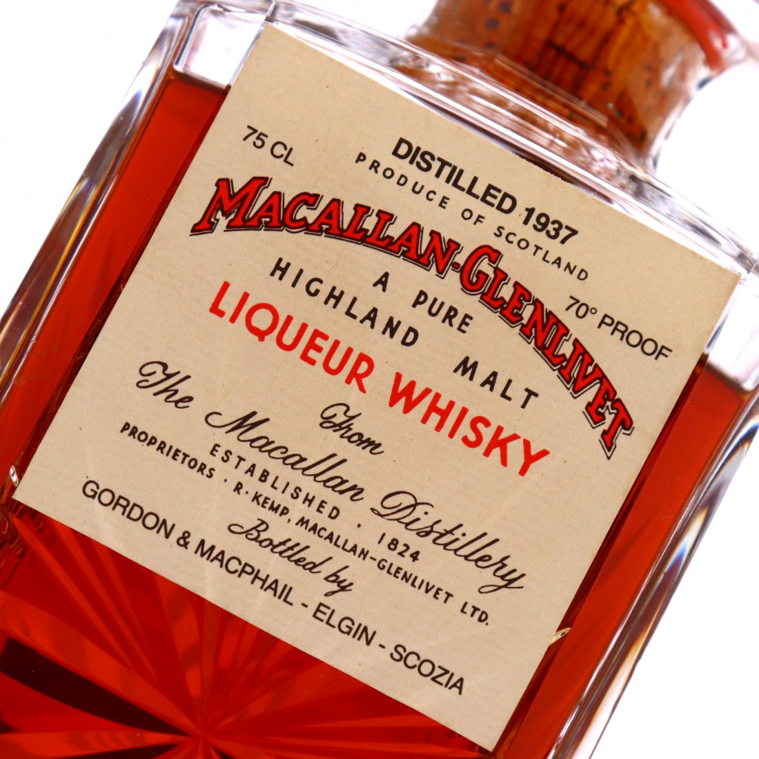 Macallan 1937 Gordon and MacPhail Decanter / Co. Pinerolo Import ...