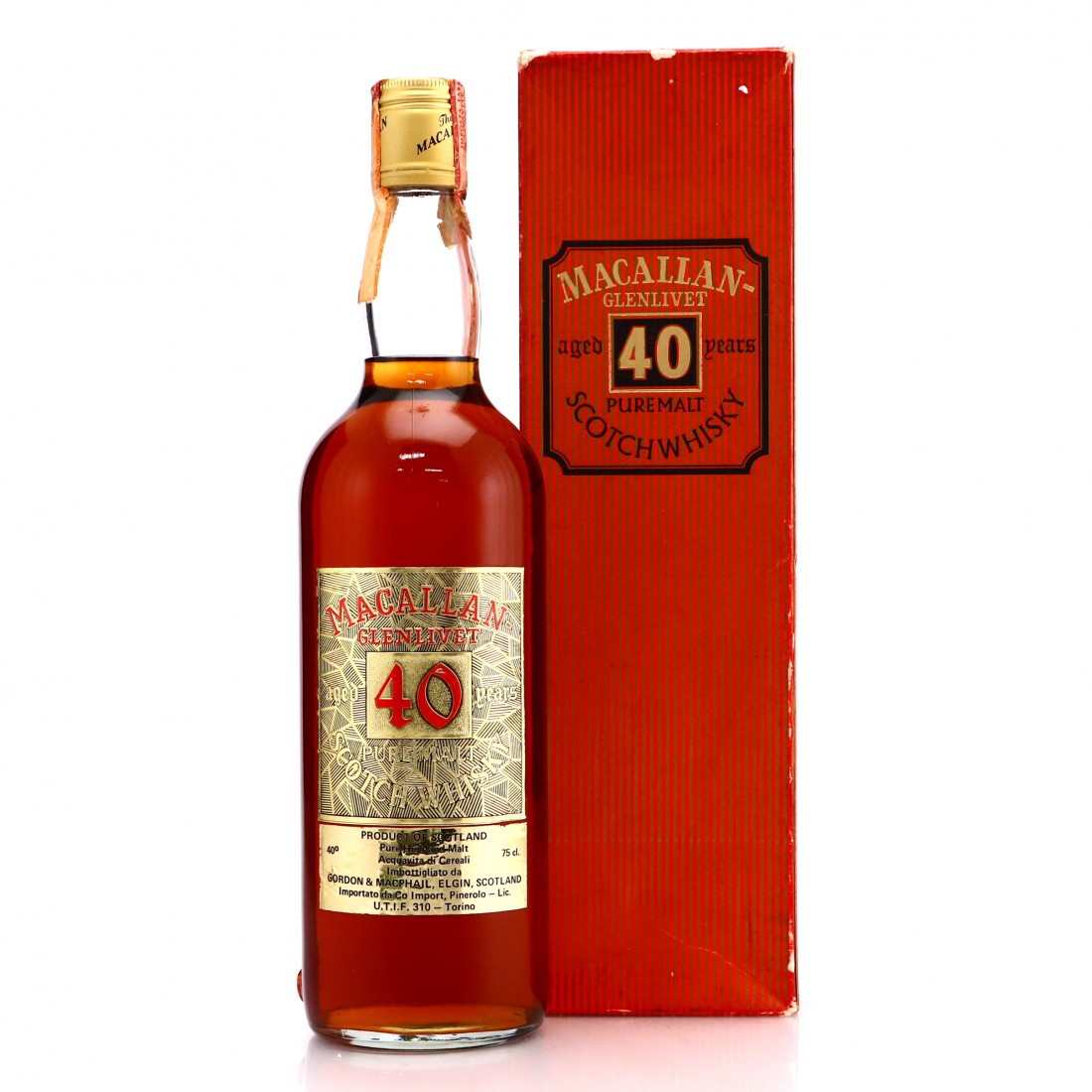 Macallan 40 Year Old Gordon and MacPhail 1970s / Co. Pinerolo Import ...