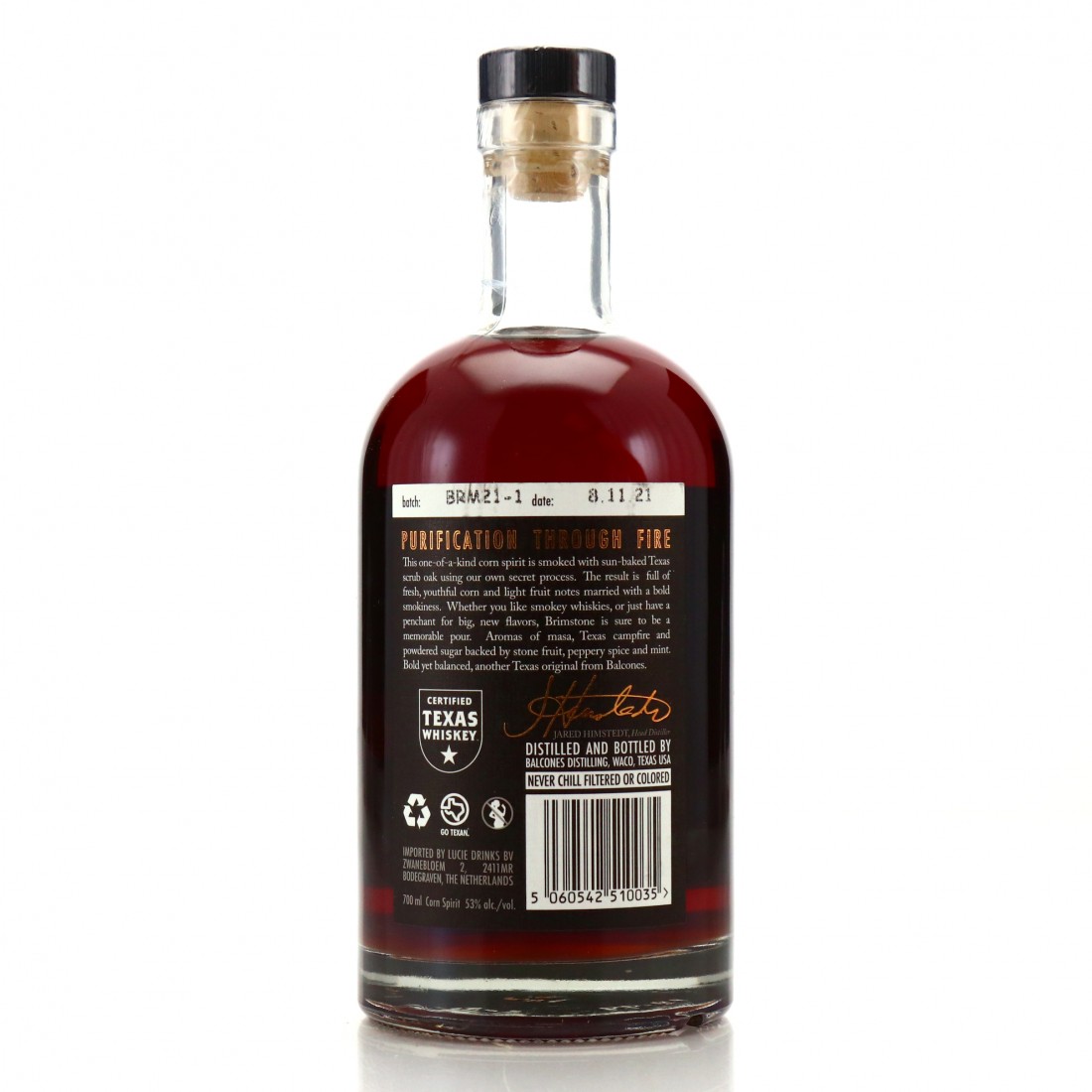 Balcones 2021 Brimstone Corn Spirit | Whisky Auctioneer