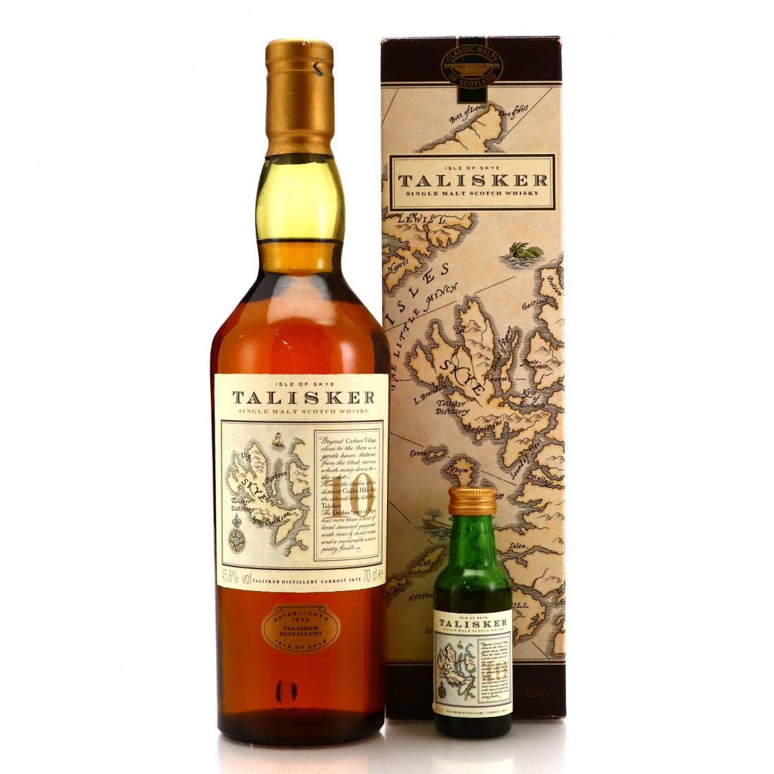 Talisker 10 Year Old Map Label with Miniature | Whisky Auctioneer