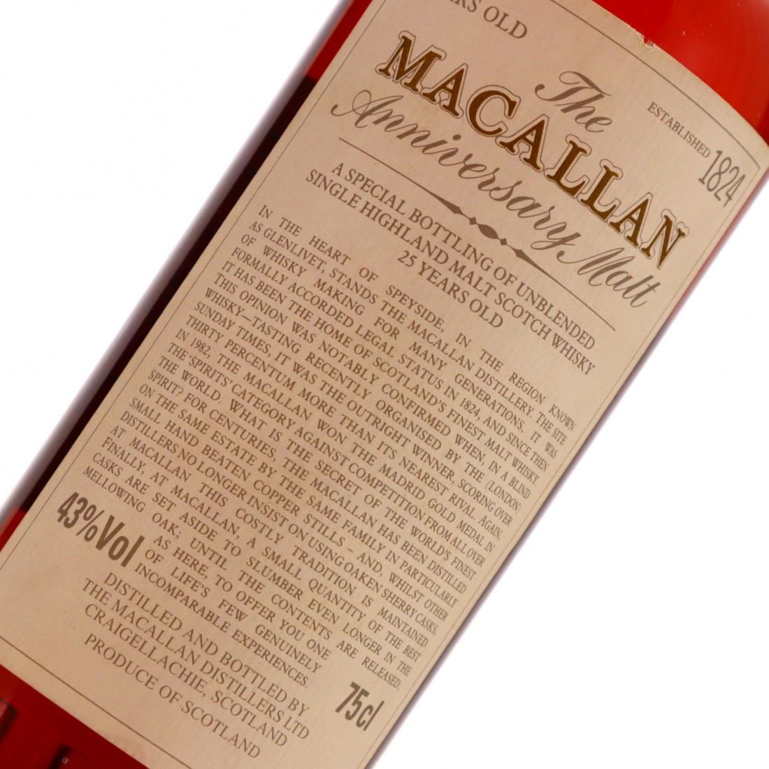 Macallan 25 Year Old Anniversary Malt 75cl early 2000s / TTWB | Whisky ...
