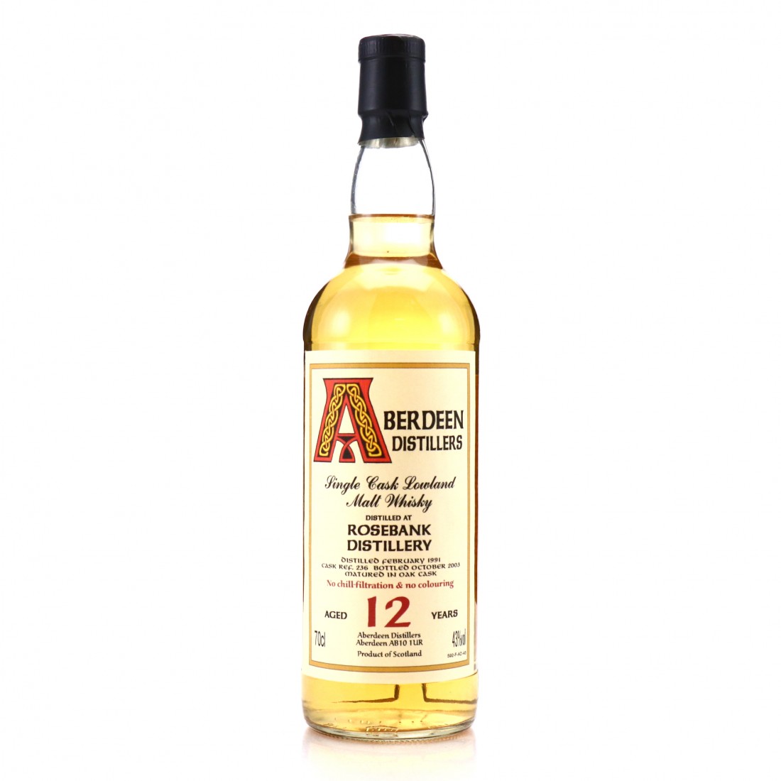 Rosebank 1991 Aberdeen Distillers 12 Year Old | Whisky Auctioneer