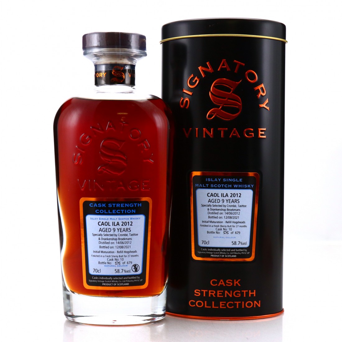 Caol Ila 2012 Signatory Vintage 9 Year Old Cask Strength / Crombé ...