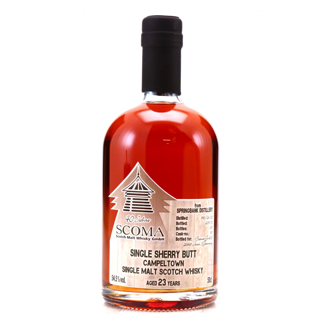 Springbank 1996 Scoma 23 Year Old 50cl / 40th Anniversary | Whisky ...
