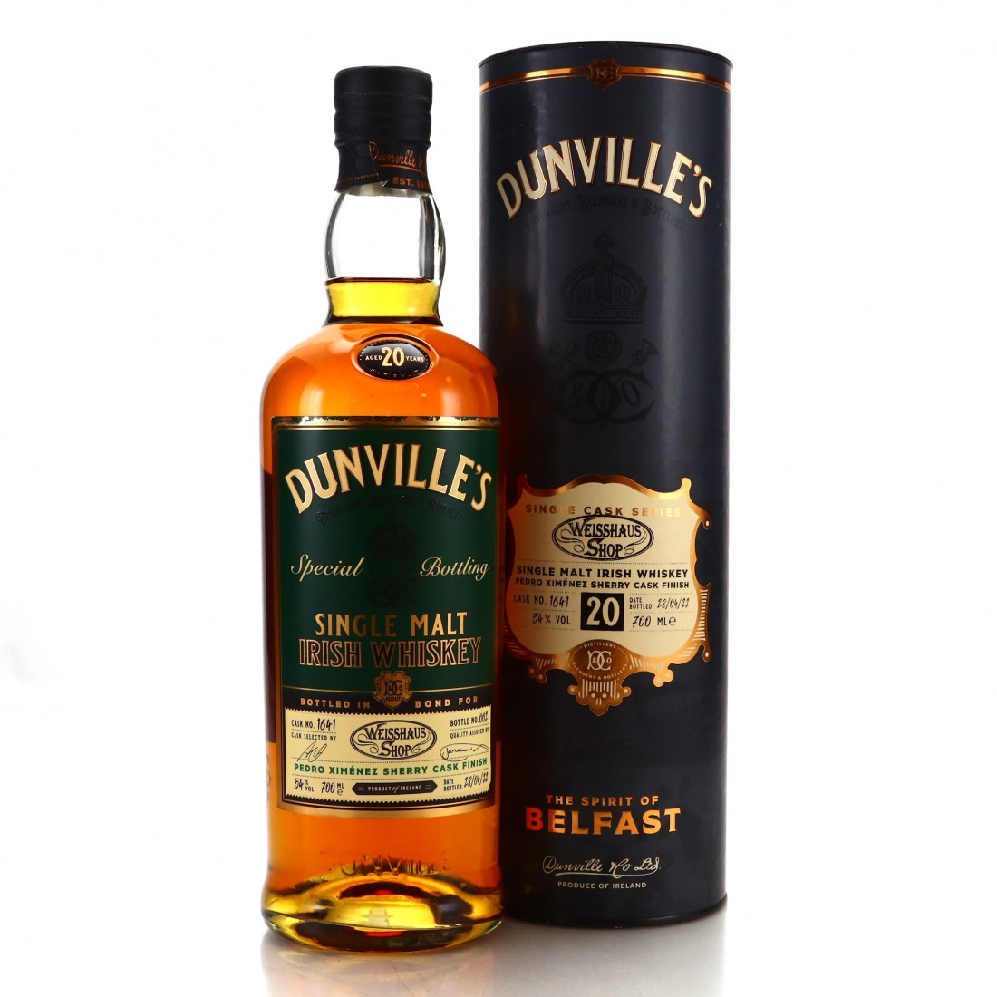 Dunville's 20 Year Old Single PX Sherry Cask Finish #1641 / Weisshaus ...