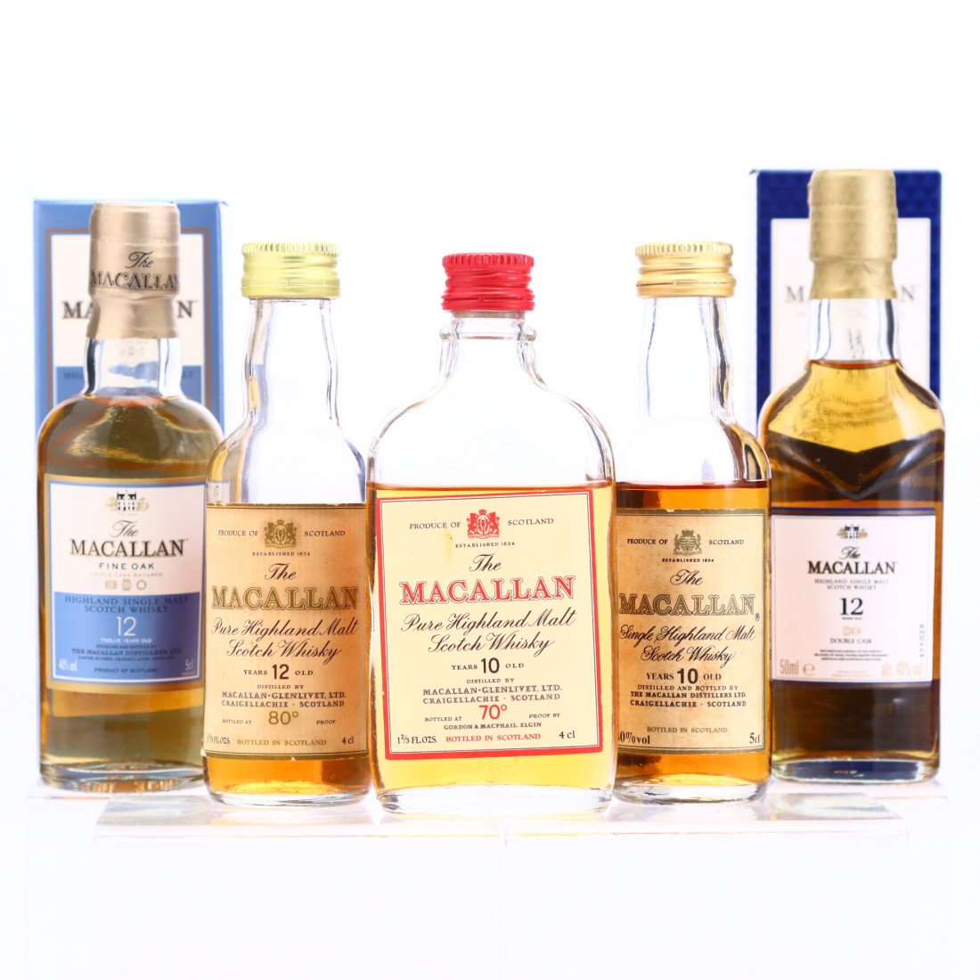 Macallan Miniatures x 5 includes Macallan 10 Year Old Gordon and ...